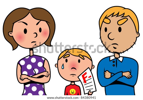 Parents Angry Their Child Because Test Stock Vector (Royalty Free) 84380941
