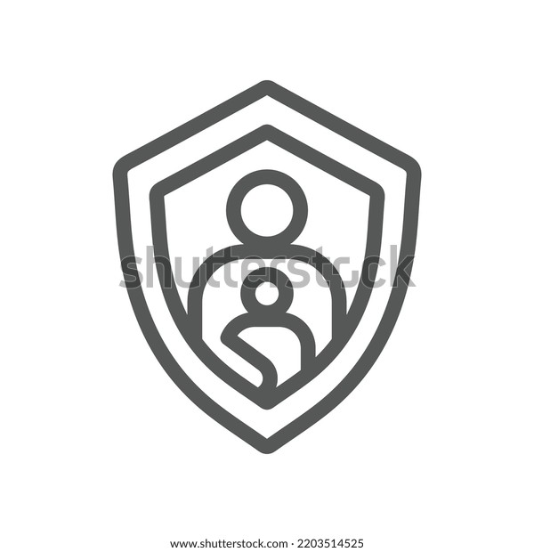 Parents Child Avatar Shield Badge Online Stock Vector (Royalty Free ...