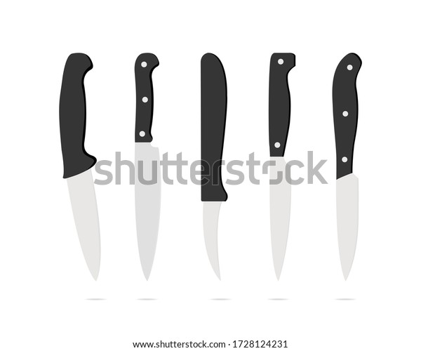 Paring Knives Vector Set Collection Knife Stock Vector (Royalty Free ...