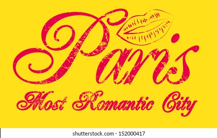 Paris City Slogan Vector Art Stock Vector (Royalty Free) 152000417 ...
