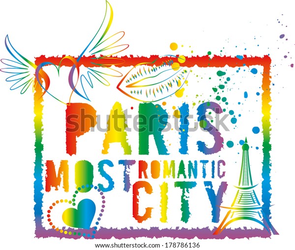 Paris City Slogan Vector Art Stock Vector (Royalty Free) 178786136