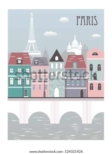 Paris City Vector Stock Vector (Royalty Free) 124321426 | Shutterstock
