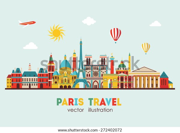 Paris detailed skyline. Vector illustration Paris detailed skyline. Vector illustration