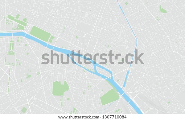 Paris France Printable Map Designed High Stock Vector (Royalty Free ...