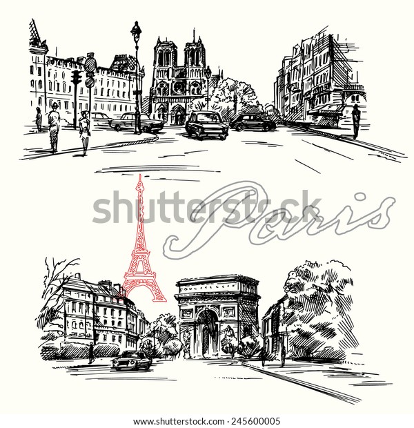 París - colección dibujada a mano