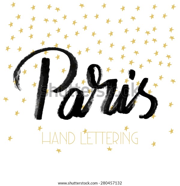 Paris Hand Drawn Letters Elegant Greeting Stock Vector (Royalty Free ...