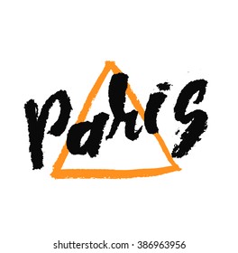 Paris Logo Card Ink Hand Lettering Stock Vector (Royalty Free ...