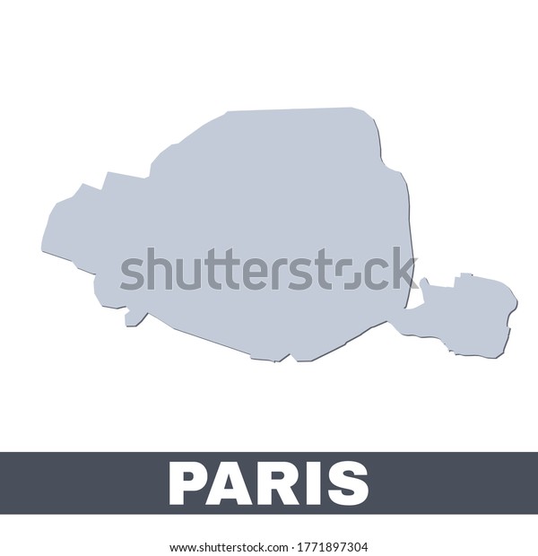 Paris Outline Map Vector Map Paris Stock Vector (Royalty Free ...