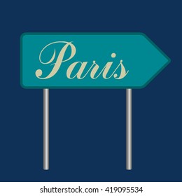 Paris Road Sign Stock Vector (Royalty Free) 419095534 | Shutterstock