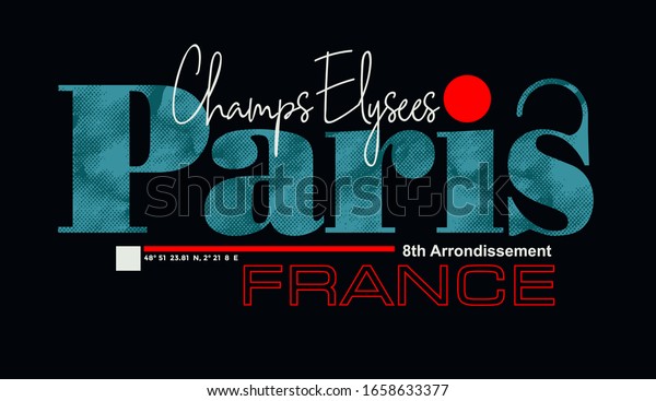 Paris Slogan Tshirt Trendy Design Colorful Stock Vector (Royalty Free ...