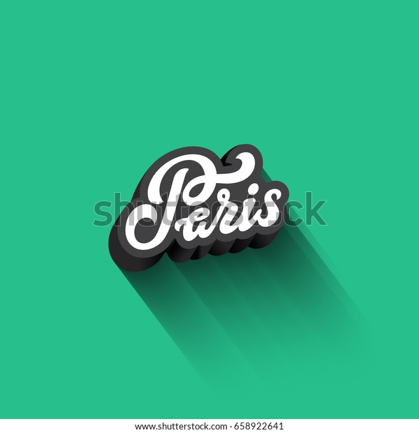 Paris Text Calligraphy Vintage Retro Lettering Stock Vector (Royalty ...