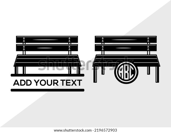 Park Bench Monogram Svg Printable Vector Stock Vector (Royalty Free ...