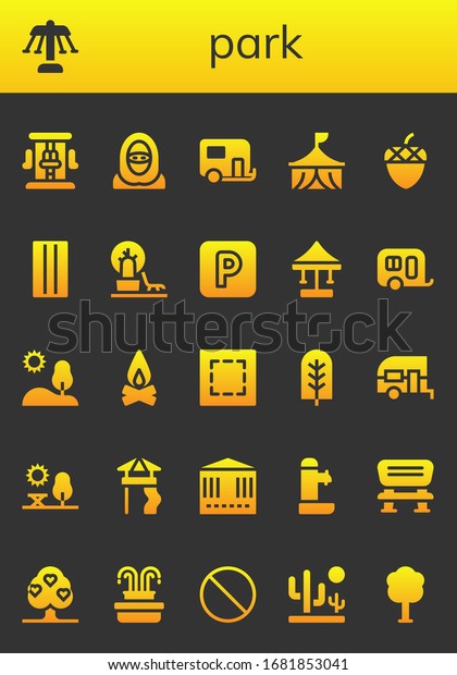 Park Icon Set 26 Filled Park Stock Vector (Royalty Free) 1681853041