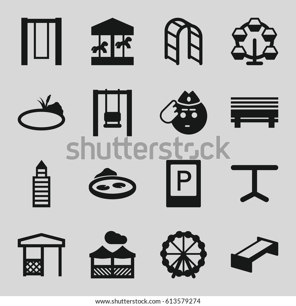 Park Icons Set Set 16 Park Stock Vector (Royalty Free) 613579274