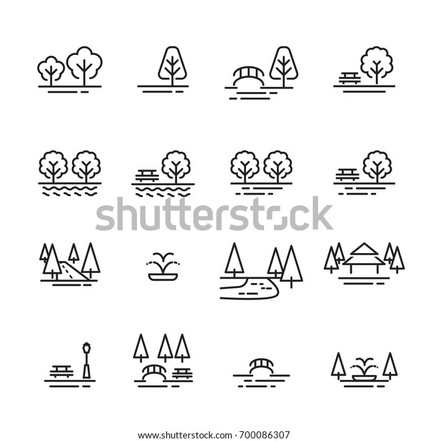 Park Line Icon Stock Vector (Royalty Free) 700086307