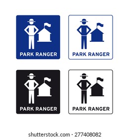 Park Ranger Sign Vector Set: vector de stock (libre de regalías ...