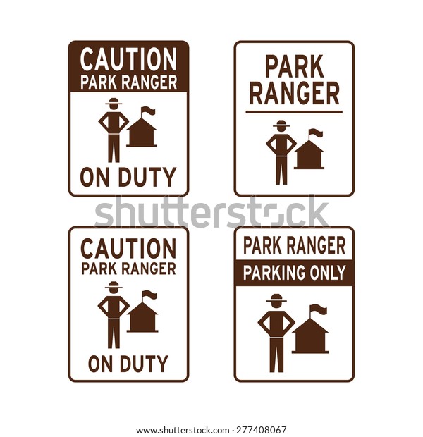 Park Ranger Sign Vector Set: vector de stock (libre de regalías ...
