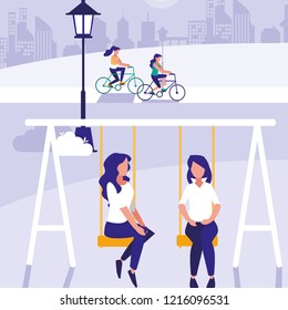Park Swings Design Stock Vector (Royalty Free) 1216096531 | Shutterstock