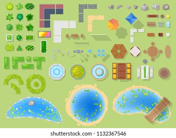Park Vector Landscape Parkland Green Garden Stock Vector (Royalty Free ...