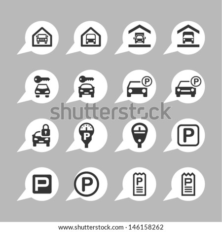 Parking Pictograms Stock Vector (Royalty Free) 146158262 - Shutterstock