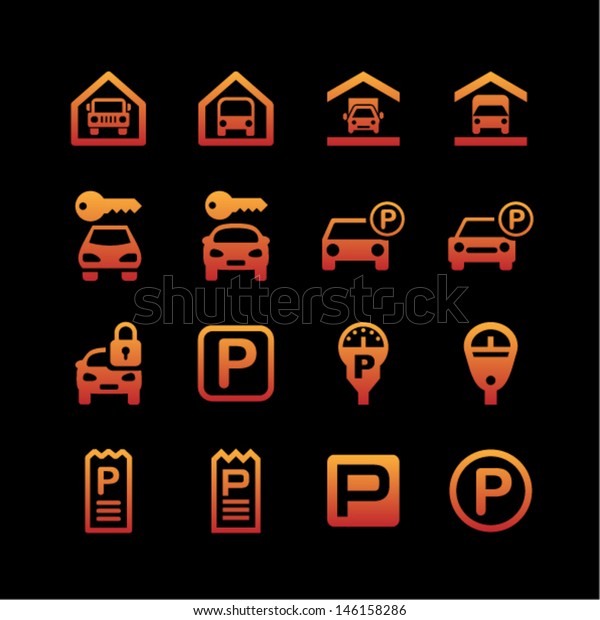 Parking Pictograms Stock Vector (Royalty Free) 146158286 | Shutterstock