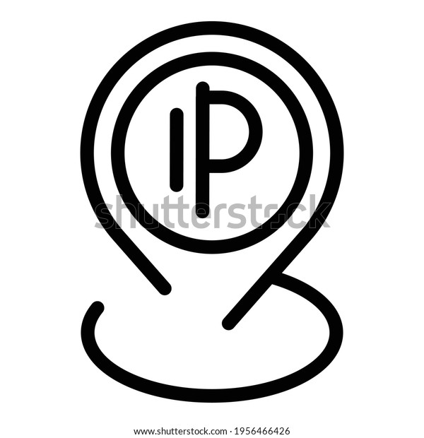 Parking Pin Location Icon Outline Parking Stock Vector (Royalty Free ...