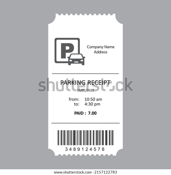 Parking Receipt Template Icon Vector Sticker: เวกเตอร์สต็อก (ปลอดค่า ...