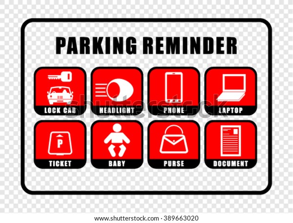 Parking Reminder Sticker Vector Stock Vector (Royalty Free) 389663020 ...