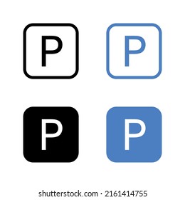 Parking Signs Vector Icon Set Stock Vector (Royalty Free) 2161414755 ...