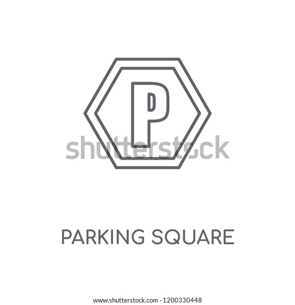 Parking Square Sign Linear Icon Parking Stock Vector (Royalty Free ...