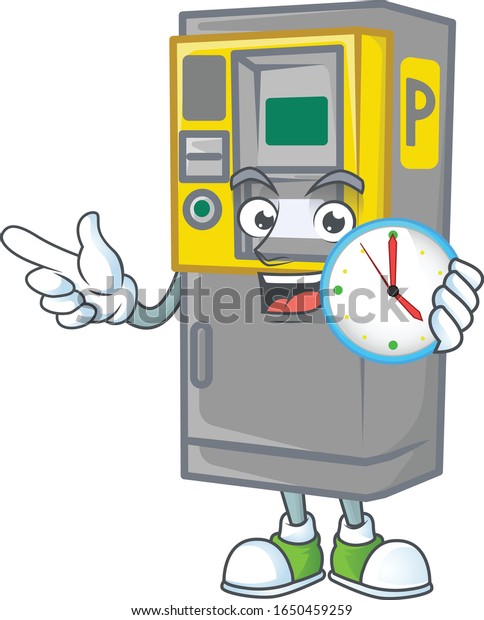 Parking Ticket Machine Cartoon Character Style Stock Vector (Royalty ...