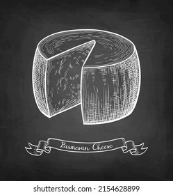 Parmesan Cheese Block Chalk Sketch On Stock Vector (Royalty Free ...