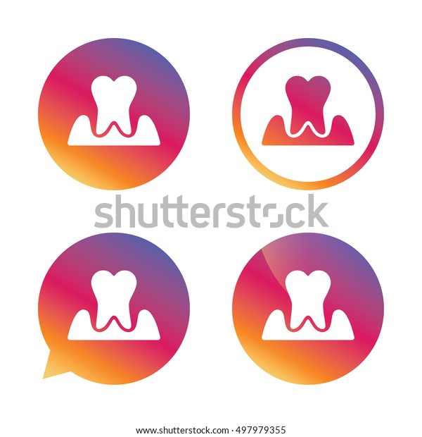 Parodontosis Tooth Icon Gingivitis Sign Inflammation Stock Vector ...