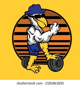 Parrot Bird Vector Illustration Gym Character Stock Vector (Royalty ...