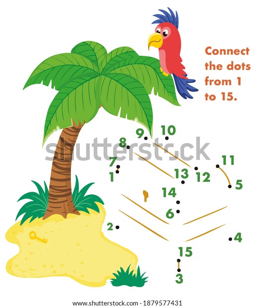 Parrot Chest Dot Dot Connect Dots Stock Vector (Royalty Free) 1879577431