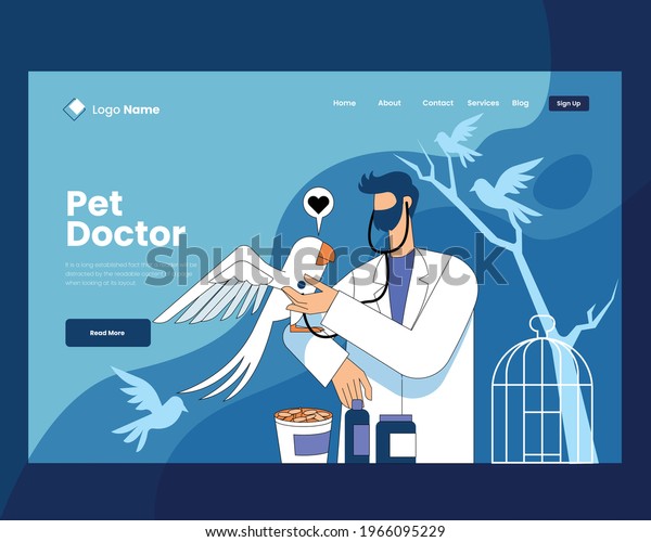 Parrot Doctor Vector Illustration Concept Parrot Stock Vector (Royalty ...