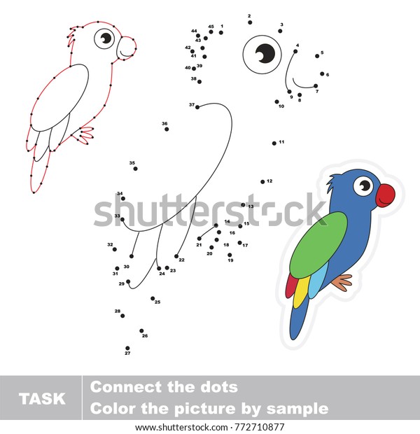Parrot Dot Dot Educational Game Kids Stock Vector (Royalty Free) 772710877