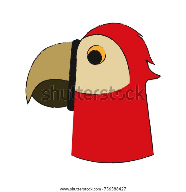 Parrot Head Cartoon Stock Vector (Royalty Free) 756588427 | Shutterstock