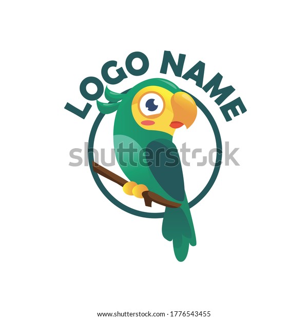 Parrot Logo Parakeet Vector Illustration Bird Stock Vector (Royalty ...