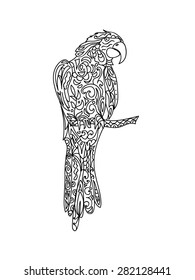 Parrot Zentangle Stock Vector (Royalty Free) 282128441 | Shutterstock
