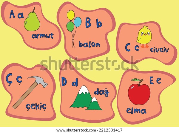 Part Turkish Alphabet Upper Lower Case Stock Vector (Royalty Free ...
