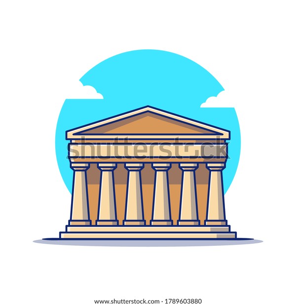 Parthenon Cartoon Vector Icon Illustration Famous Stock Vector (Royalty ...