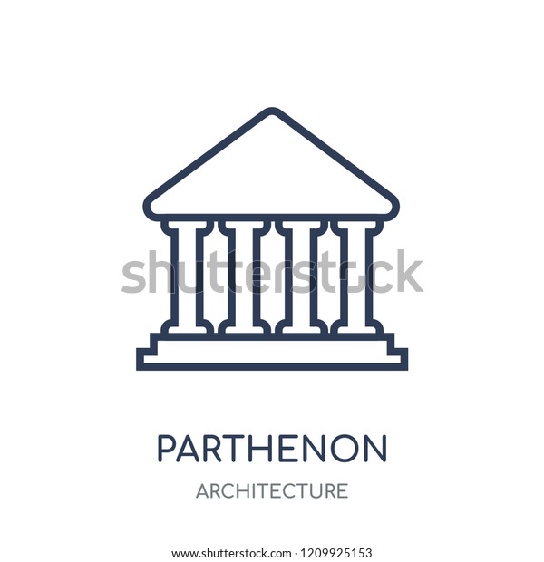 Parthenon Icon Parthenon Linear Symbol Design Stock Vector (Royalty ...