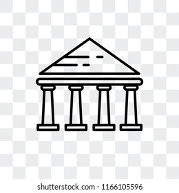 Parthenon Vector Icon Isolated On Transparent Stock Vector (Royalty ...