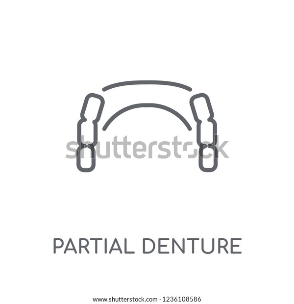 Partial Denture Linear Icon Modern Outline Stock Vector (Royalty Free ...