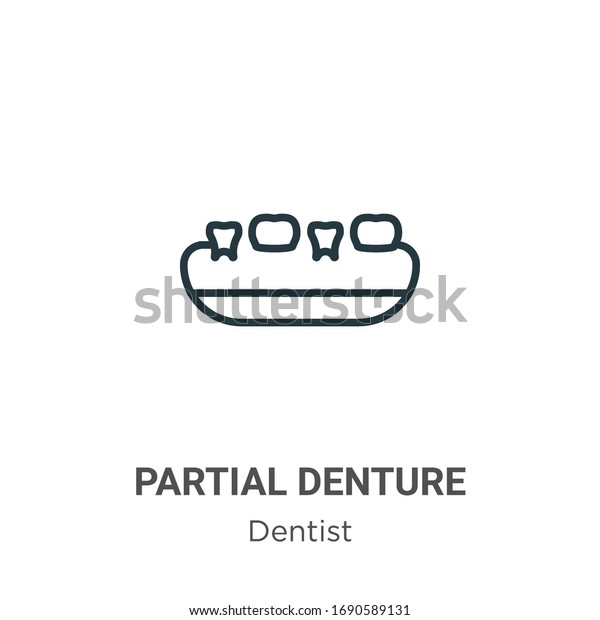 Partial Denture Outline Vector Icon Thin Stock Vector (Royalty Free ...