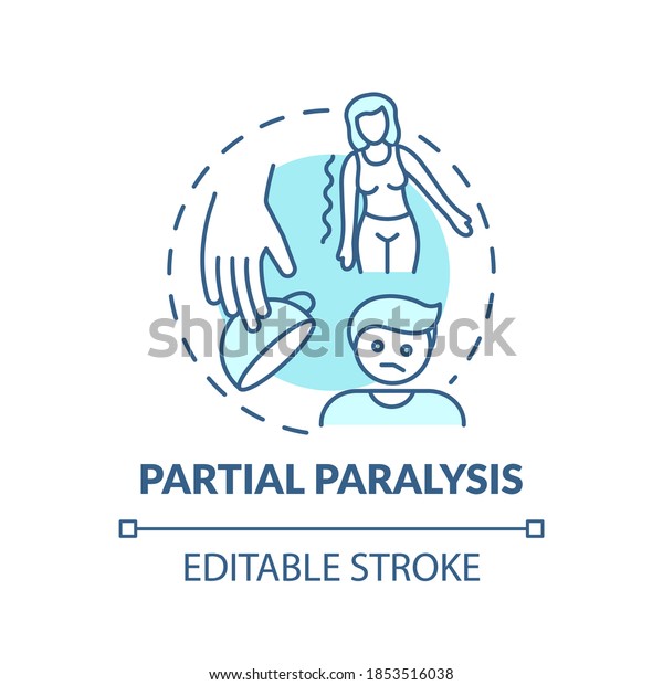 Partial Paralysis Turquoise Concept Icon Patient Stock Vector (Royalty ...