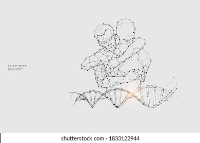 Particle Art Geometry Lines Dots Vector Stock Vector (Royalty Free ...