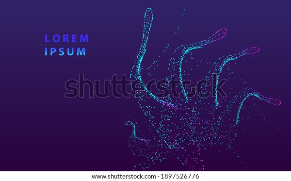Particle Dots Glowing Abstract Inhuman Robot Stock Vector (Royalty Free ...