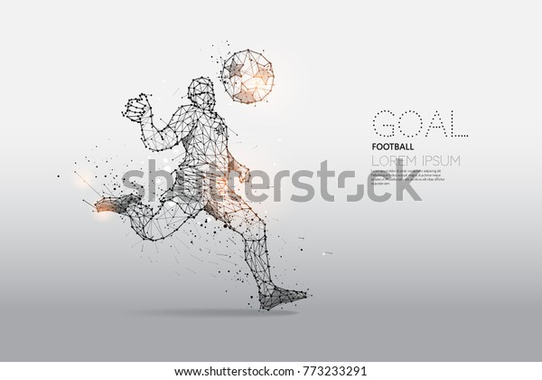 The particles and line dot of football player motion. concept of moving ...